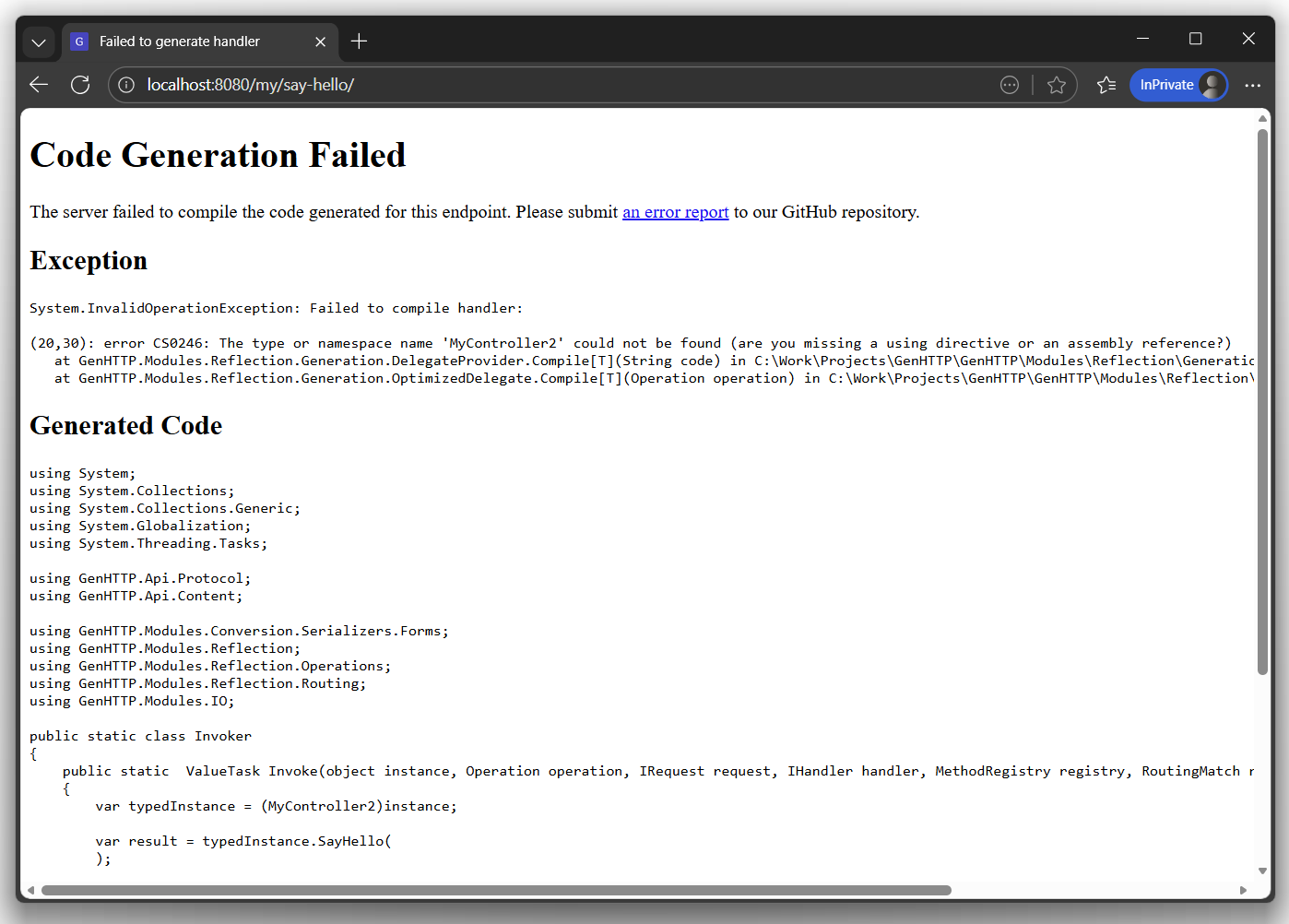 Code Generation – GenHTTP Webserver